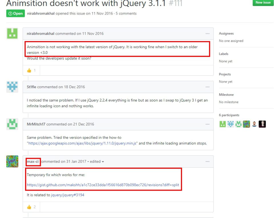 ページ遷移にアニメーション効果を実装する『Animsition.js』が『jQuery3.x』で動かない時の対策 | uzurea.net
